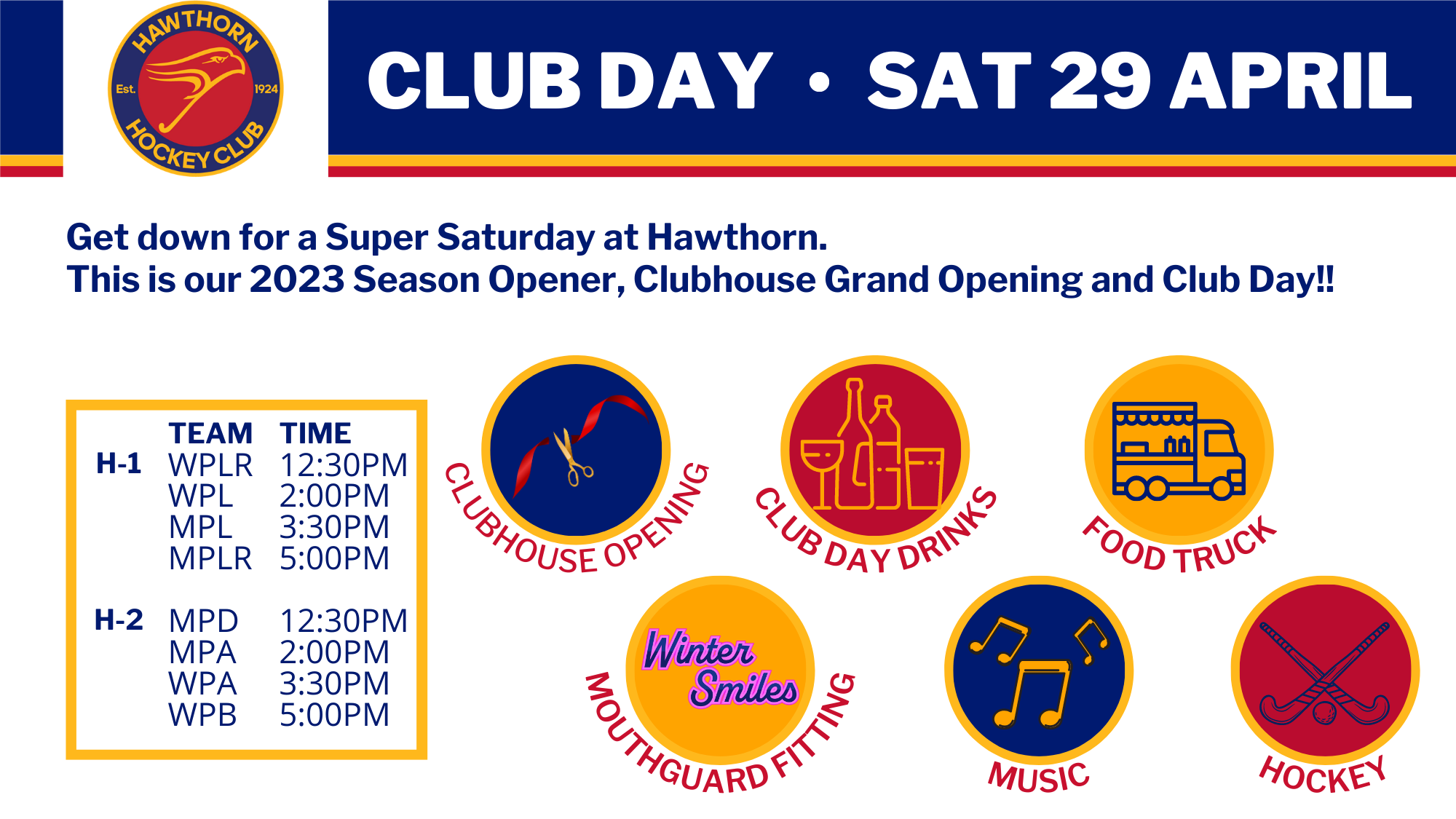 Club Day - Sat 29 April 2023 - HHC